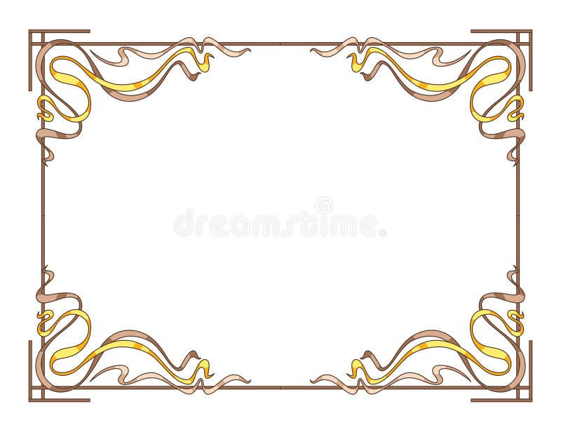 Frame in Art Nouveau Style. Decorative Curl Element Stock Vector ...