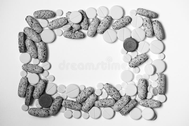 Frame from assorted pills stock photo. Image of healthcare - 230374268