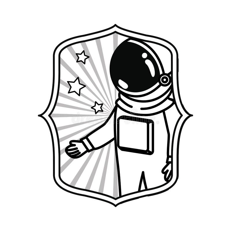 Frame with Astronaut with Spacesuit in White Background Stock Vector ...