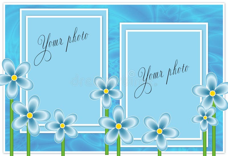 Frame azul para a foto ilustração stock. Ilustração de amor - 3097850