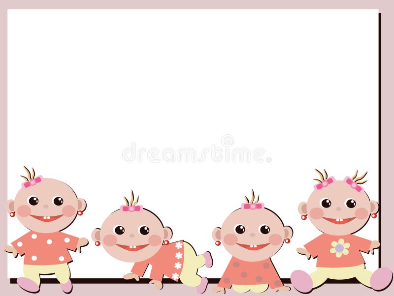Frame with babies. stock vector. Illustration of diaper - 16892023