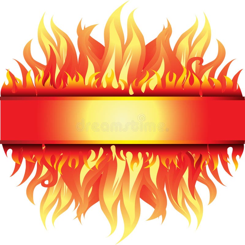 Set of Hot Fire Design Elements Stock Vector - Illustration of ...