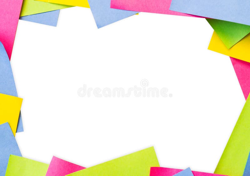 Frame Background Made from Color Notes Stock Image - Image of memo ...