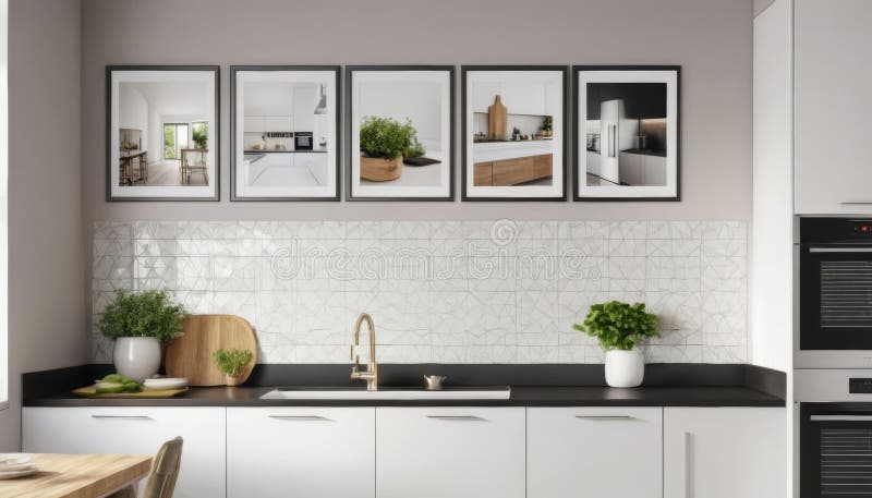 Frame Background Render Cooking Poster 3d Frames Mock Poster Interior ...