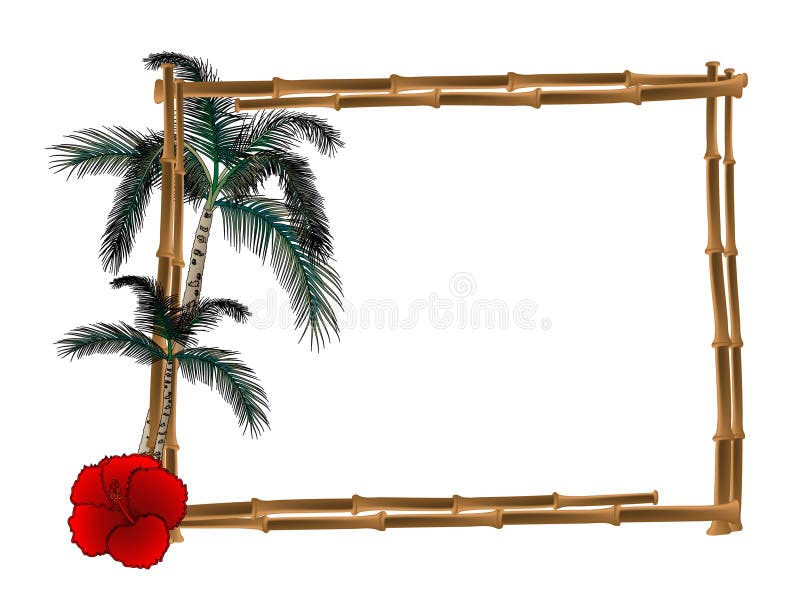 Tropical Beach Bamboo Frame Stock Illustrations – 666 Tropical Beach ...