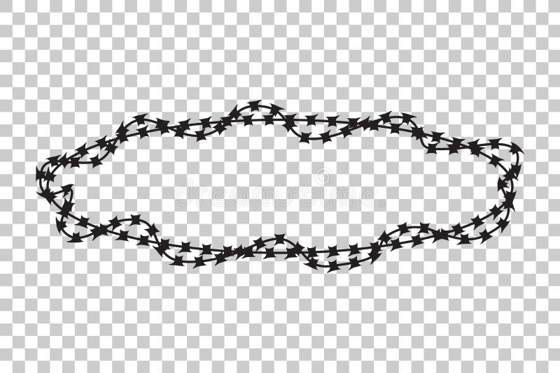 Vector Frame Silhouette Barbed Wire, Oval Shape at Transparent Effect ...