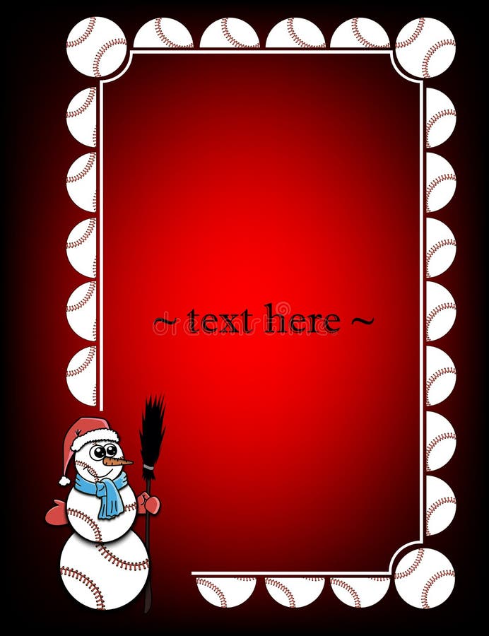 Frame with Baseball and Snowman Stock Vector - Illustration of graphic ...
