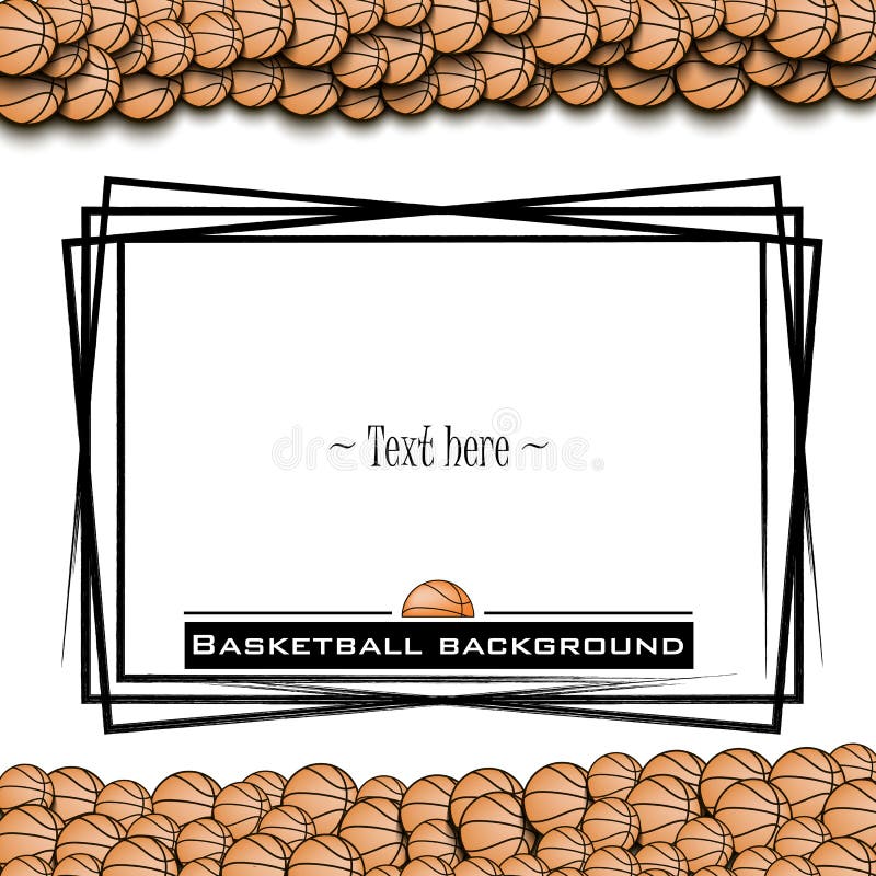 Frame with Basketball Balls Stock Vector - Illustration of green ...