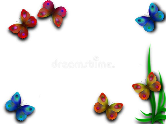 Frame Beautiful Butterflies Stock Illustration - Illustration of card ...