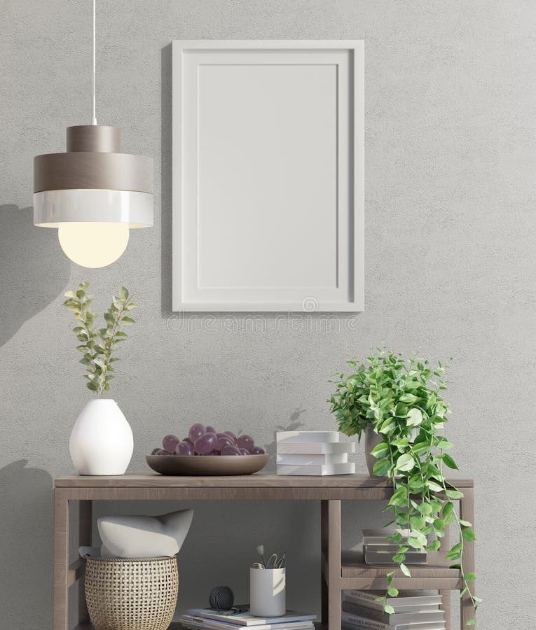 Frame with a Beautiful Lamp on the Wall Can Be Use for Art Design Stock ...