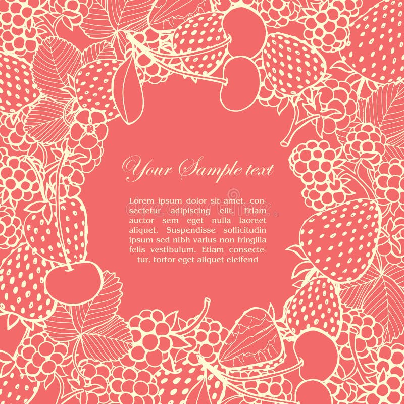 Frame of berries stock vector. Illustration of color - 43514165