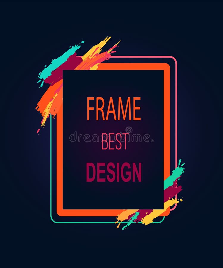 Frame Best Design Rectangular Bright Border Icon Stock Vector ...