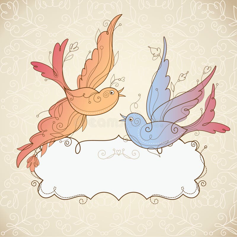 Frame with birds stock vector. Illustration of frame - 19184763