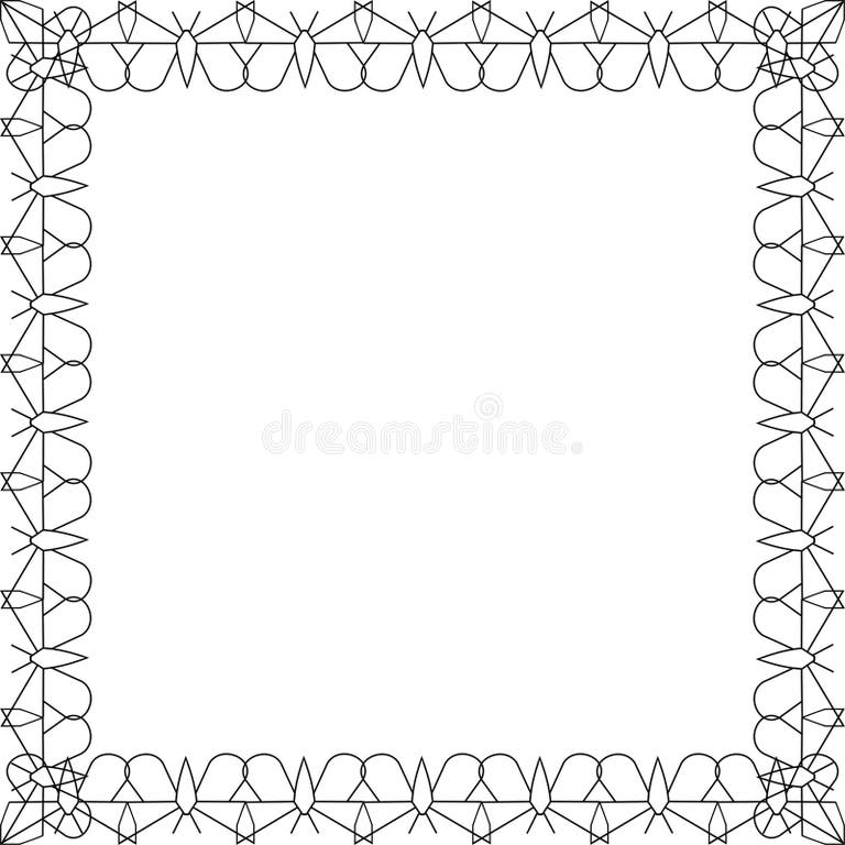 Frame of Black and White Butterflies Stock Illustration - Illustration ...