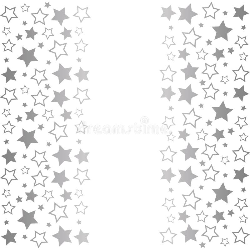 Frame with Blank Space for Text. Border of Silver Stars. White ...