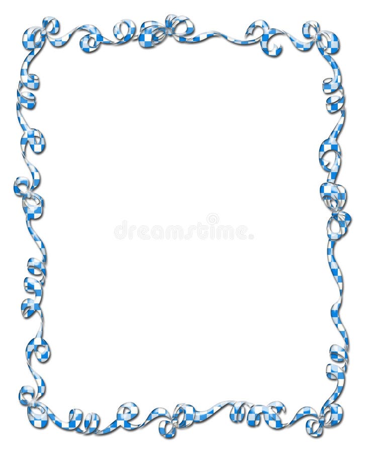 Frame of Blue Checked Ribbons and Bows Stock Illustration ...