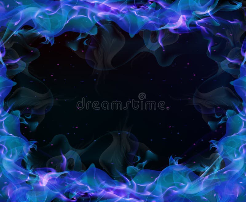 Frame with blue flame stock vector. Illustration of nature - 67806658