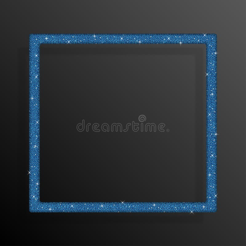 Frame Blue Sequins Square. Glitter, Sparkle. Stock Vector ...