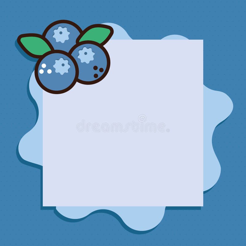 Frame Blueberries Fruit Healthy Stock Vector - Illustration of diet ...
