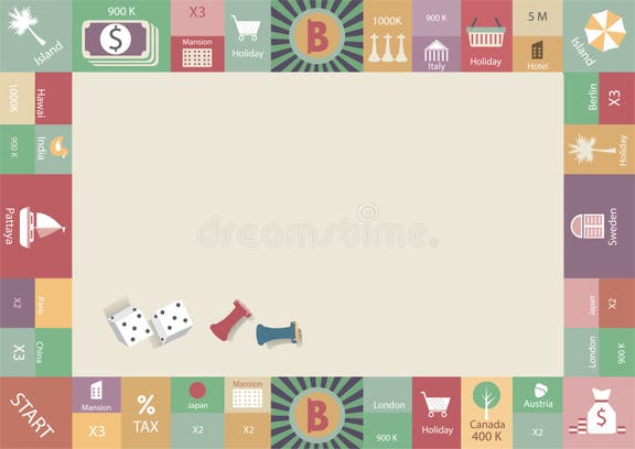 Frame of Board Game ,Funny Frame,Vector Illustrations Stock Vector ...