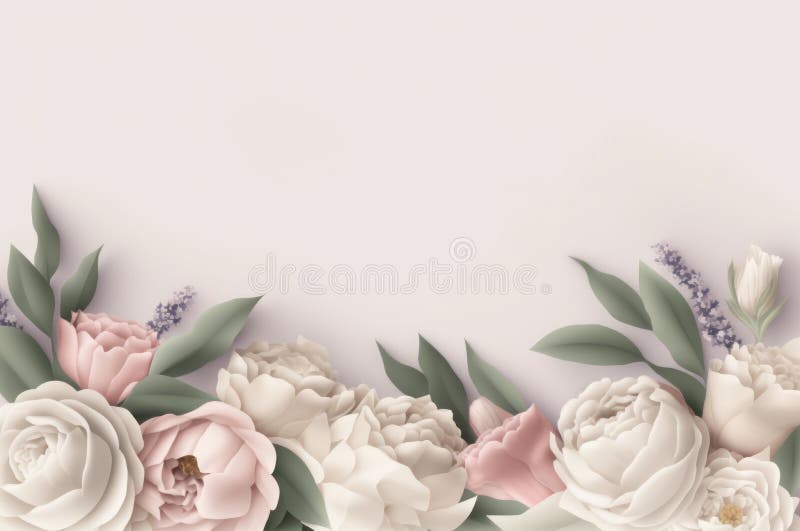 Frame Boarder of White Clean Minimal Flower Background Stock ...