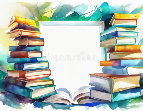 A frame of books stock illustration. Illustration of draw - 293976959