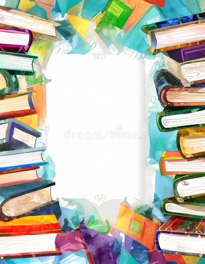 A frame of books stock illustration. Illustration of drawing - 293976965