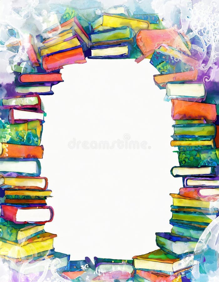 A frame of books stock illustration. Illustration of library - 293976969