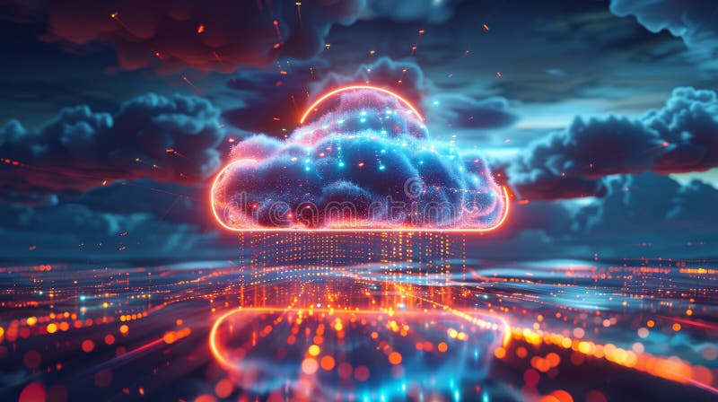 Frame Border Background of Cloud Computing Concept with Futuristic ...
