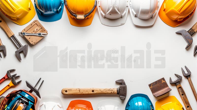 Frame Border Background of Labor Day Concept with Construction Tools ...