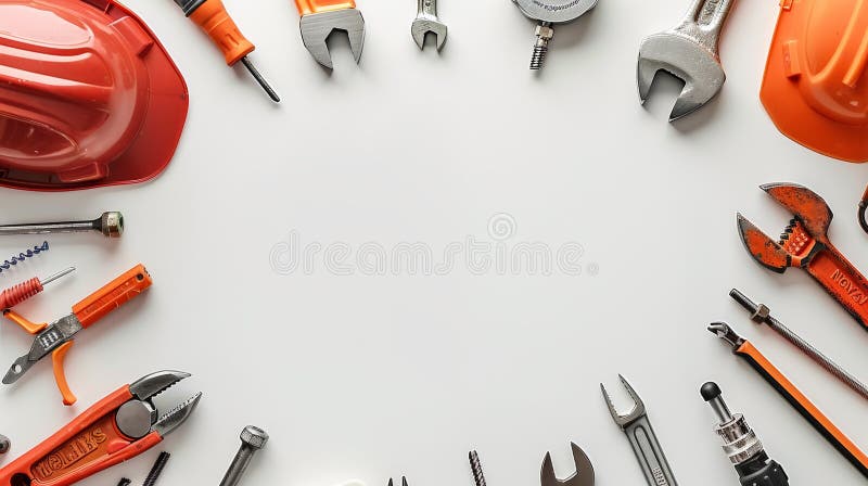 Frame Border Background of Labor Day Concept with Tools and Safety ...