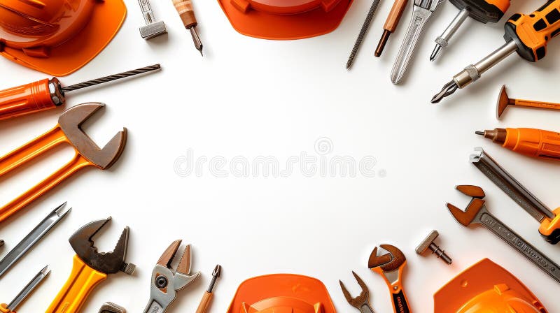 Frame Border Background of Labor Day Concept with Various Tools and ...