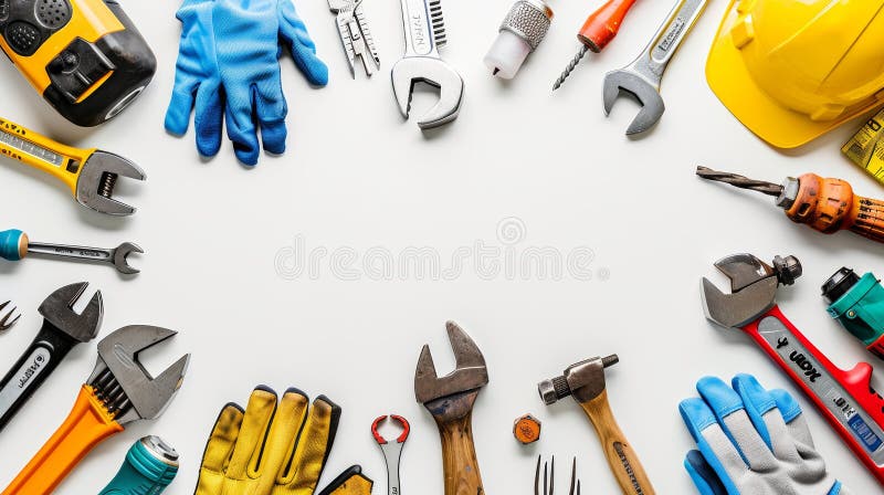 Frame Border Background of Labor Day Concept with Various Tools and ...