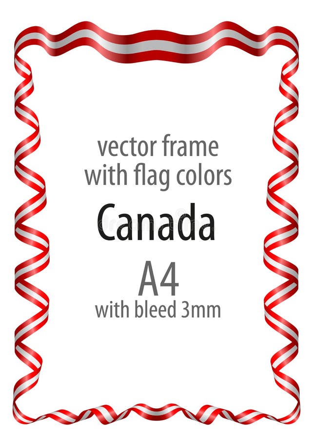 Frame and Border with the Coat of Arms and Ribbon with the Colors of ...