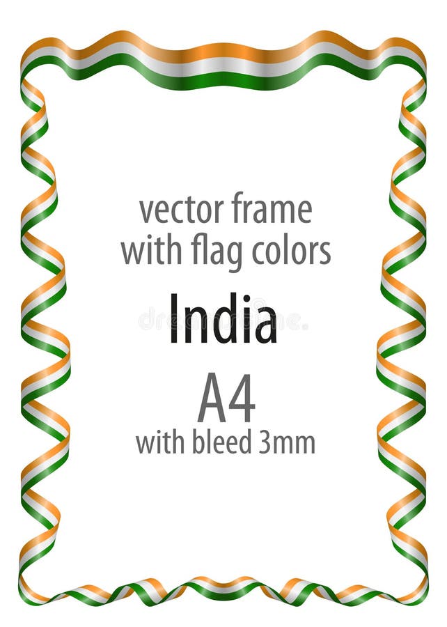 Frame and Border with the Coat of Arms and Ribbon with the Colors of ...