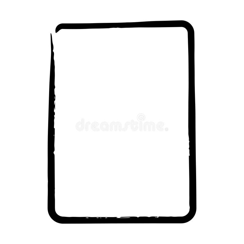 Frame Border Curved Grunge Shape Icon, Vertical Rectangle Decorative ...