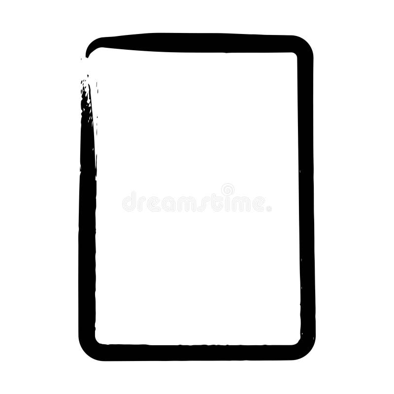 Frame Border Curved Grunge Shape Icon, Vertical Rectangle Decorative ...