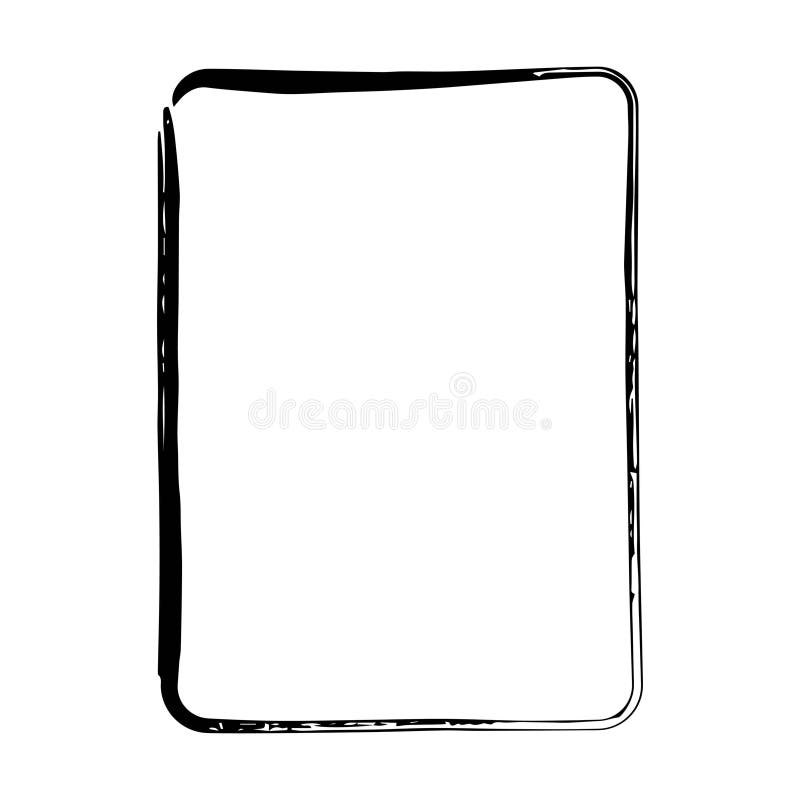 Frame Border Curved Grunge Shape Icon, Vertical Rectangle Decorative ...