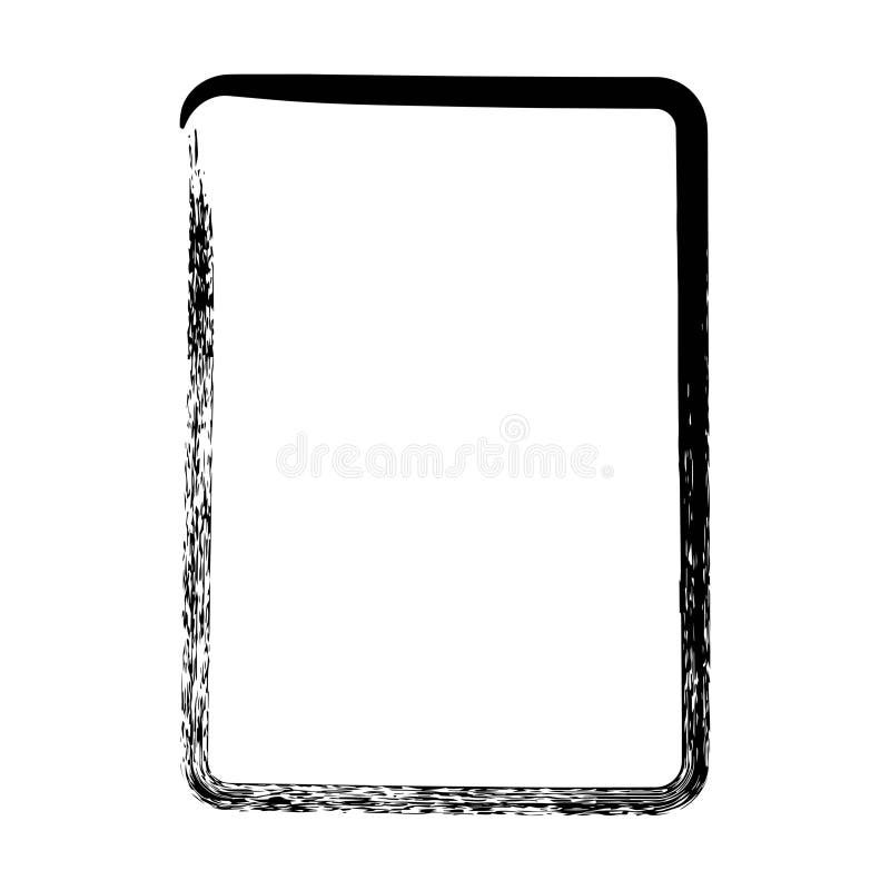Frame Border Curved Grunge Shape Icon, Vertical Rectangle Decorative ...