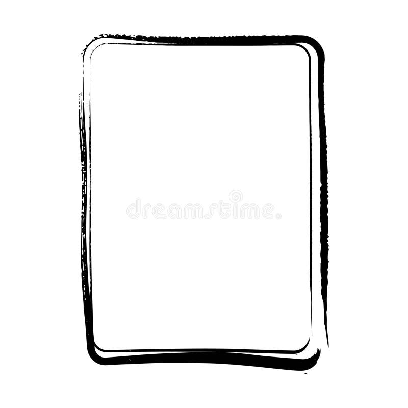 Frame Border Curved Grunge Shape Icon, Vertical Rectangle Decorative ...