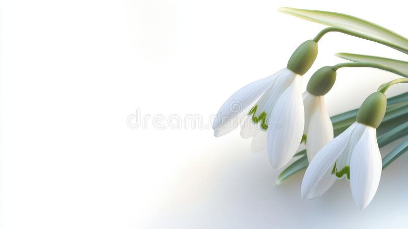 A Frame Border of Delicate Snowdrop Flowers, Surrounded by Negative ...