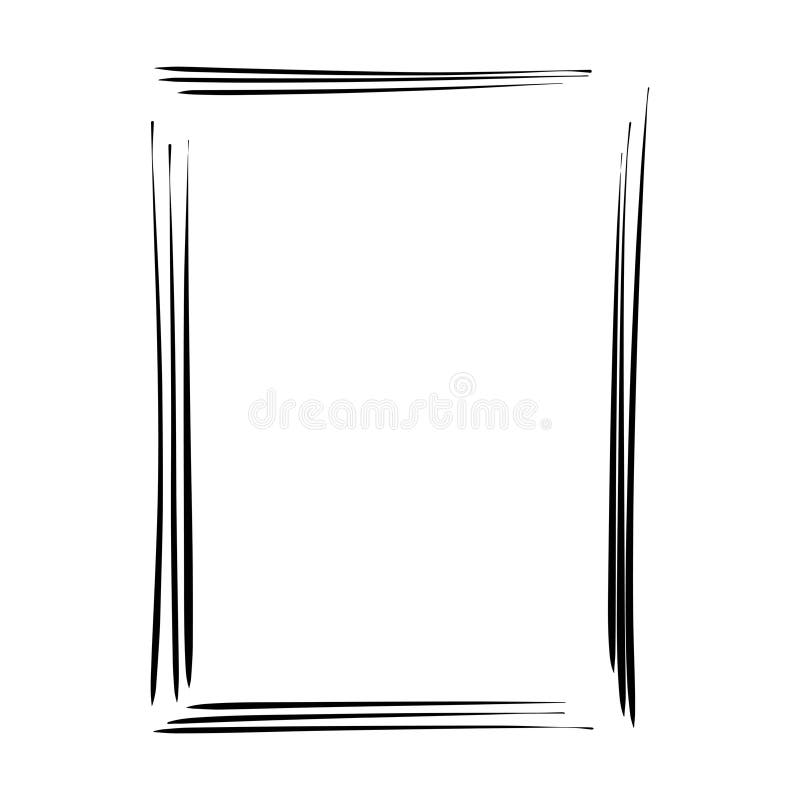 Frame Border Element, Brush Stroke Grunge Shape Icon, Vertical ...