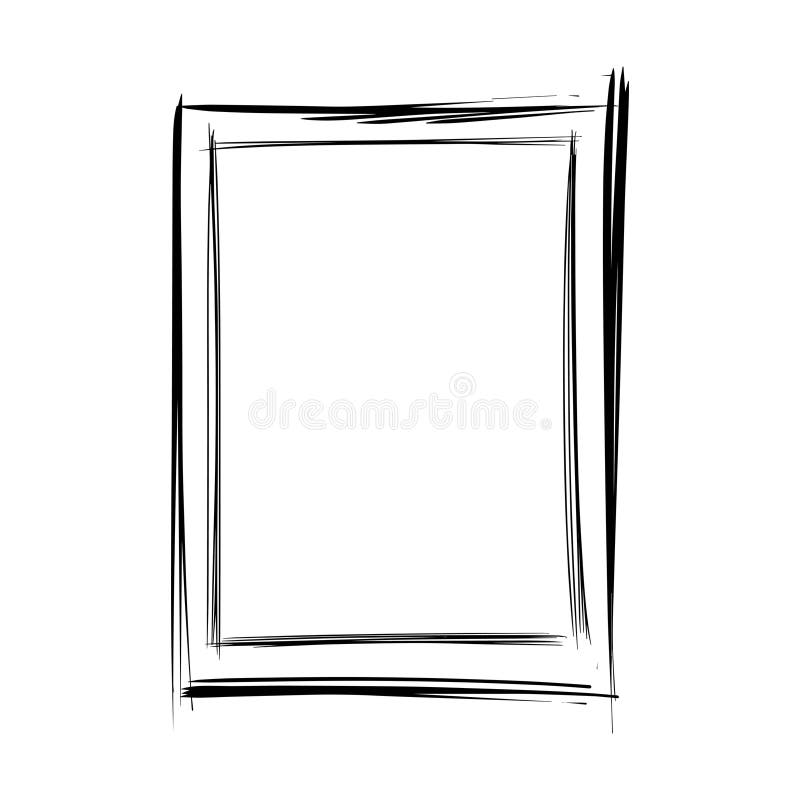 Frame Border Element, Brush Stroke Grunge Shape Icon, Vertical ...