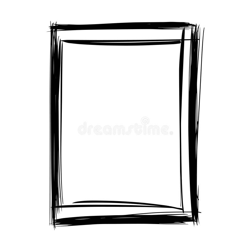 Frame Border Element, Brush Stroke Grunge Shape Icon, Vertical ...