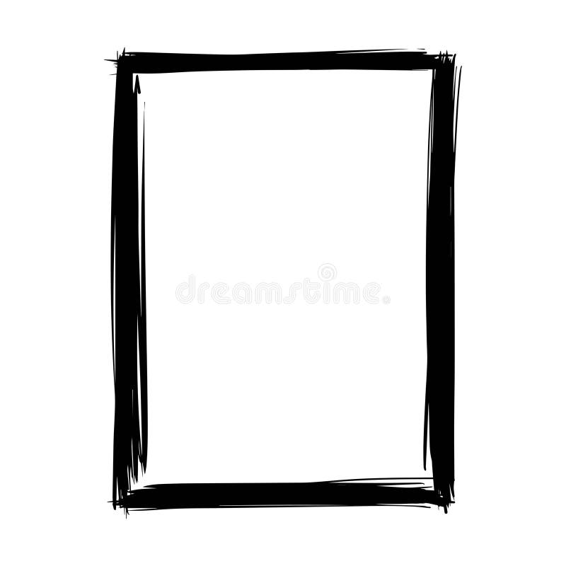 Frame Border Element, Brush Stroke Grunge Shape Icon, Vertical ...