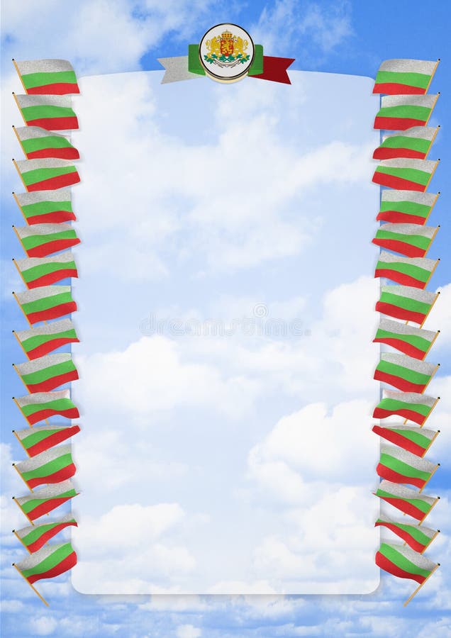 Frame and Border with Flag and Coat of Arms Bulgaria. 3d Illustration ...