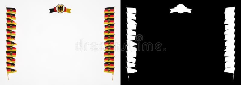 Frame and Border with Flag and Coat of Arms Germany. 3d Illustration ...