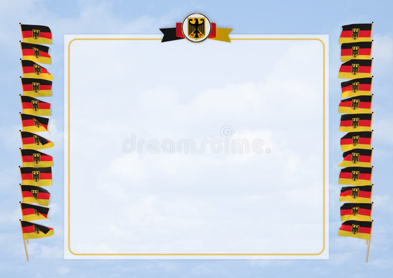 Frame and Border with Flag and Coat of Arms Germany. 3d Illustration ...