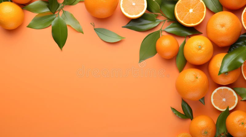 Frame Border, Flat Lay Composition with Fresh Ripe Tangerines and ...