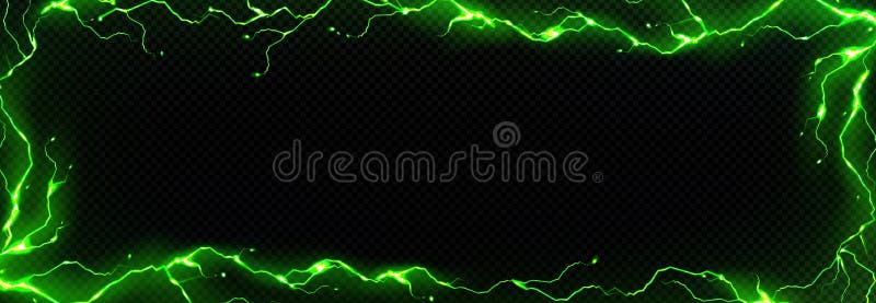 Frame Border from Green Bright Lightning and Fog. Stock Illustration ...